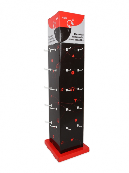 Custom Cardboard Pegboard Display, Corrugated Peg Hook Display Stand