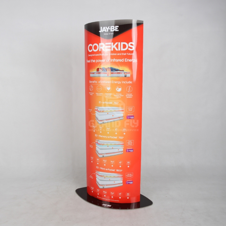 Two Sided Life-Size Elliptic Advertising Standee Display | Grand Fly