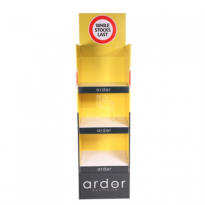 Carton POS Tower Floor Display Shipper with Three Shelf | Grand Fly