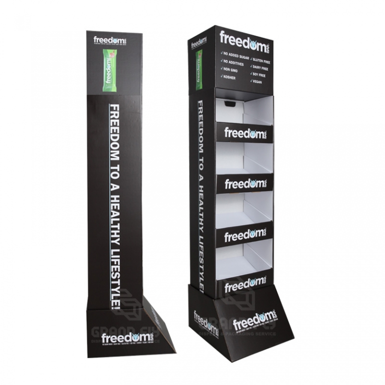 Custom Cookie Carton Paper Display Floor Stand | Eco-Friendly & Branded
