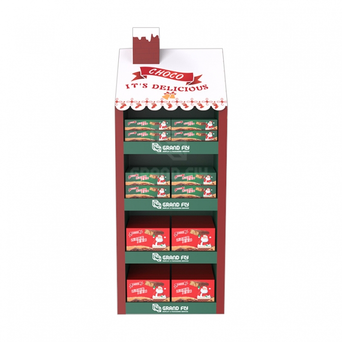 Custom Christmas Chimney Cardboard POP Display – Eco-Friendly & Brandable