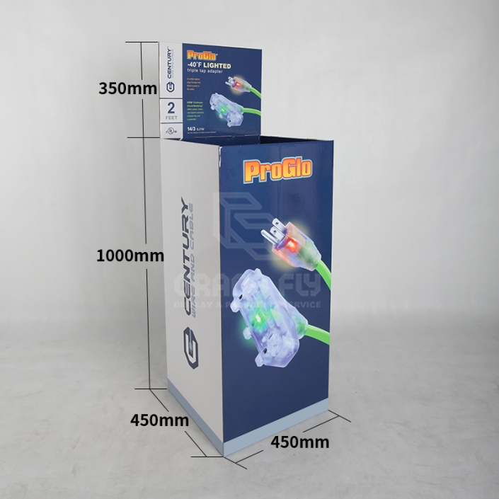 Custom Printed Data Cable Display Bins – Corrugated Store Dump Bins