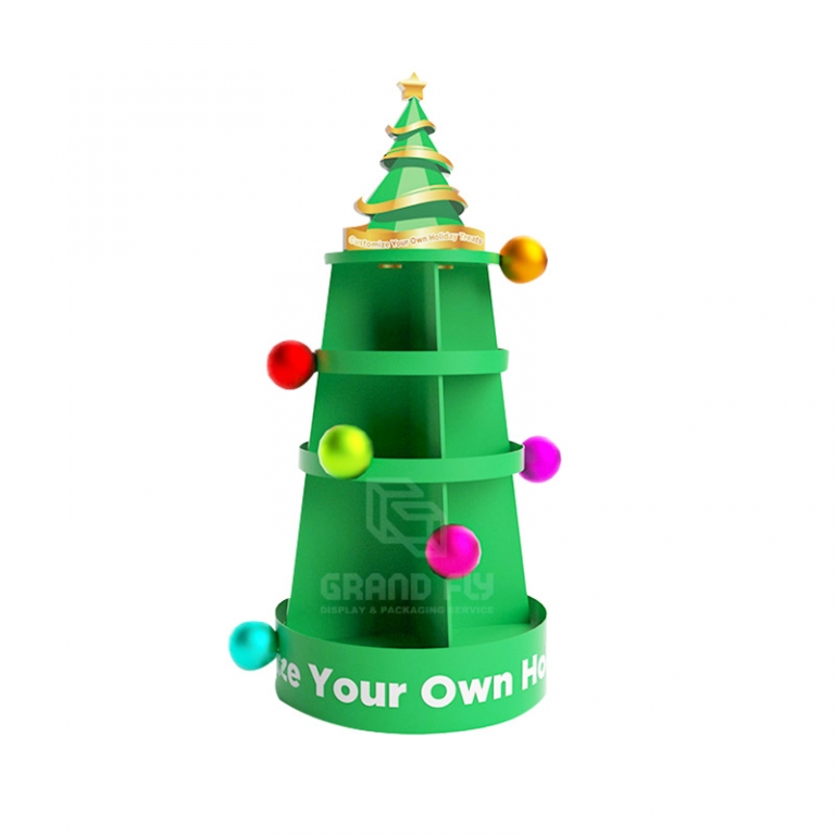 Custom Round Christmas Tree Cardboard Display – Eco-Friendly & Brandable