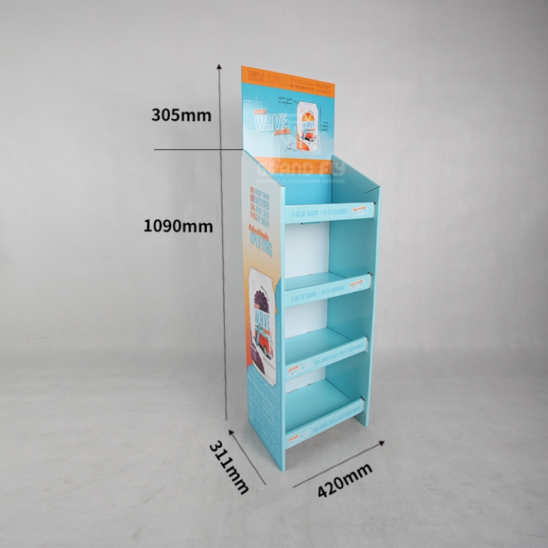 Soda Drink 4 Shelf Cardboard Floor Display Stand | Grand Fly