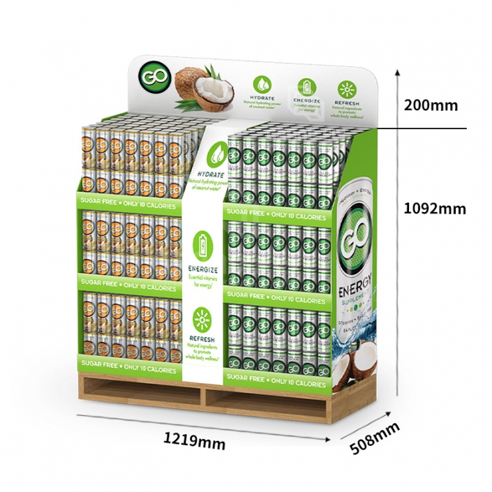 Custom Cardboard Half Pallet Display Stand for Drinks – Eco-Friendly ...