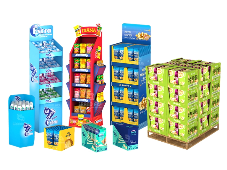 Custom POP Cardboard Corrugated Retail Food/Candy/Snack Displays