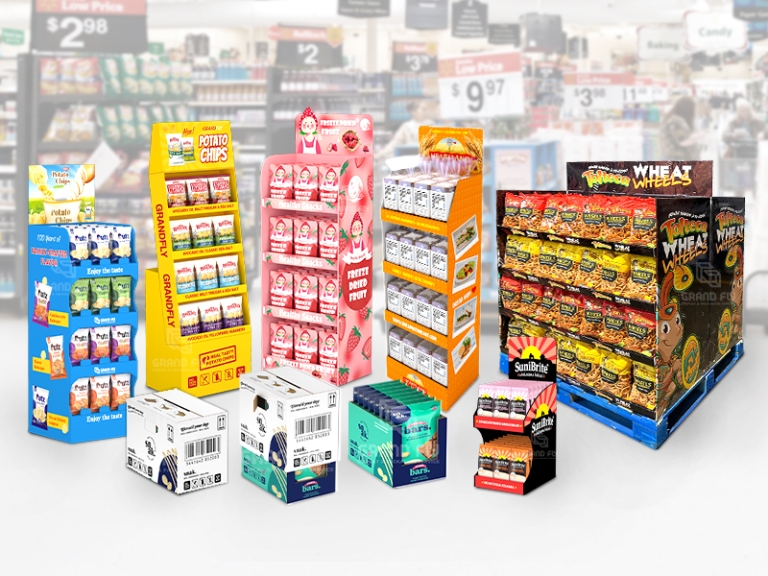Custom POP Cardboard Corrugated Retail Food/Candy/Snack Displays