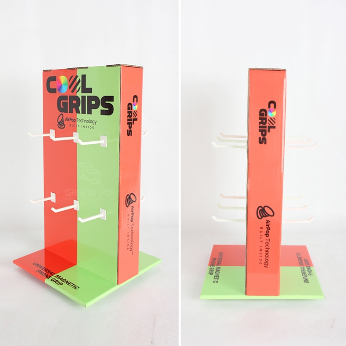 Custom Double-Sided Corrugated Counter Display with Peg Hooks | Eco ...