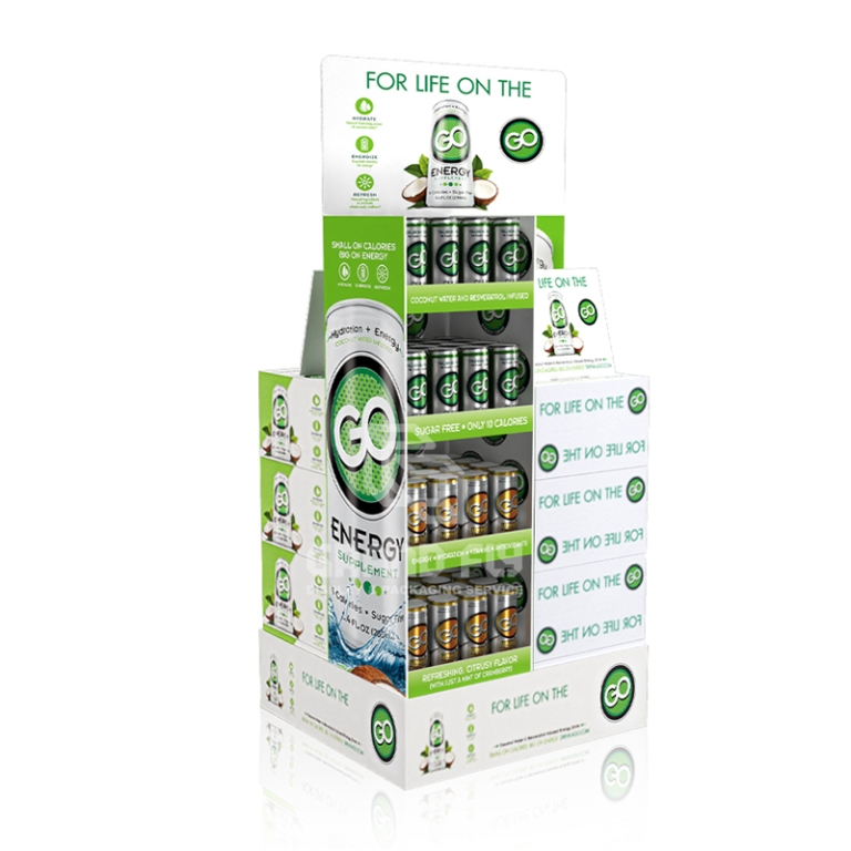 Custom Cardboard Floor Display & Case Stacker for Energy Drinks/Beer ...