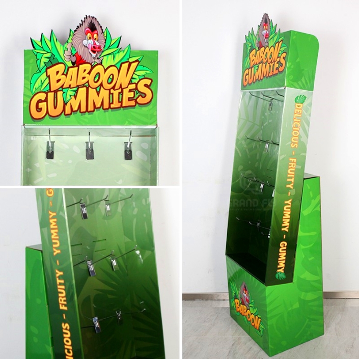 Custom Corrugated Power Wing Floor Shipper Display Box for Candy Bags ...