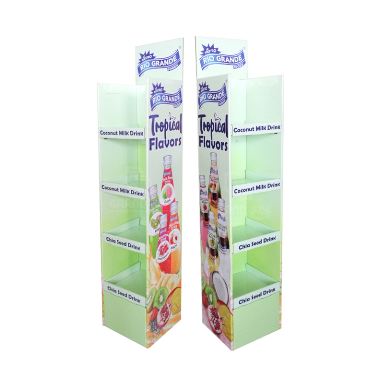 Custom Beverage Floor Display Stand – Branded, Eco-Friendly Cardboard ...
