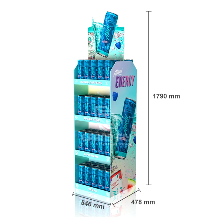 Custom Double-Sided Cardboard FSDU Display for 330ml/500ml Slim Cans ...