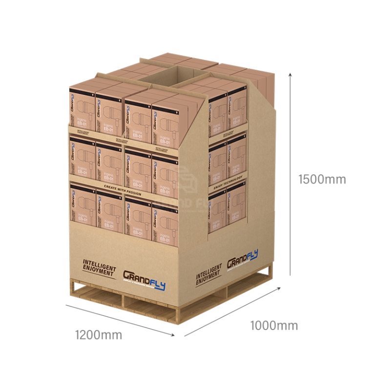 Custom 4-Sided Kraft Cardboard Walmart Pallet Display | High-Impact ...